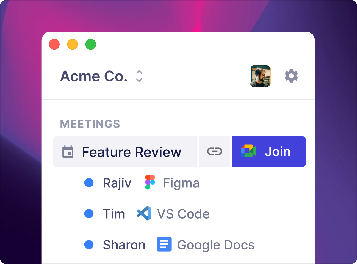 Launch Zoom/Meet meetings from Tandem